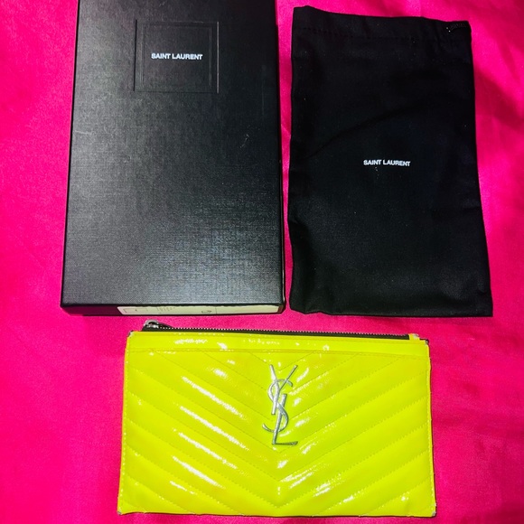 Yves Saint Laurent | Bags | Ysl Neon Yellow Pouch | Poshmark